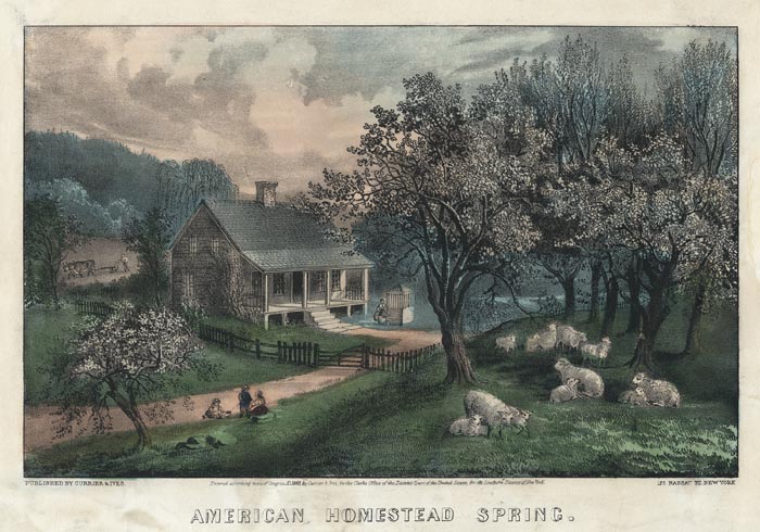 American Homestead Spring. | The Old Print Shop