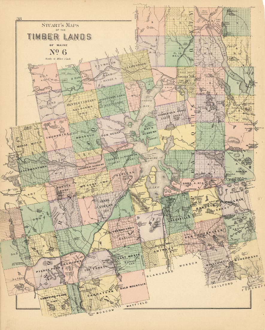 Stuart's Maps of the Timber Lands of Maine No. 6. (Moosehead Lake ...