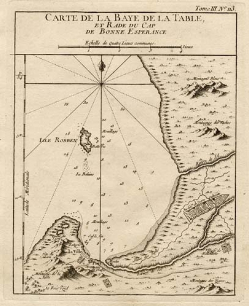 Carte de la Baye de la Table, et Rade du Cap de Bonne Esperance. | The ...