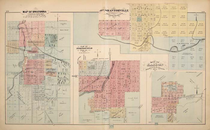 Map of Owatonna, Owatonna Township. [and] Plat of Northfield, Rice Co ...