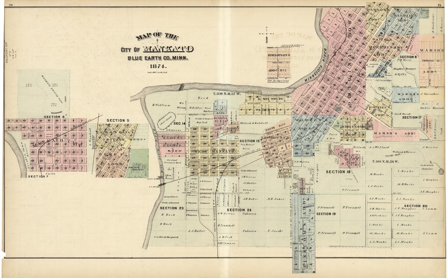Map of the City of Mankato, Blue Earth Co. Minn. | The Old Print Shop