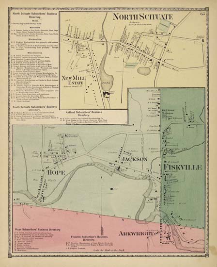 North Scituate, New Mill Estate; Hope, Jackson, Arkwright, Fiskville ...