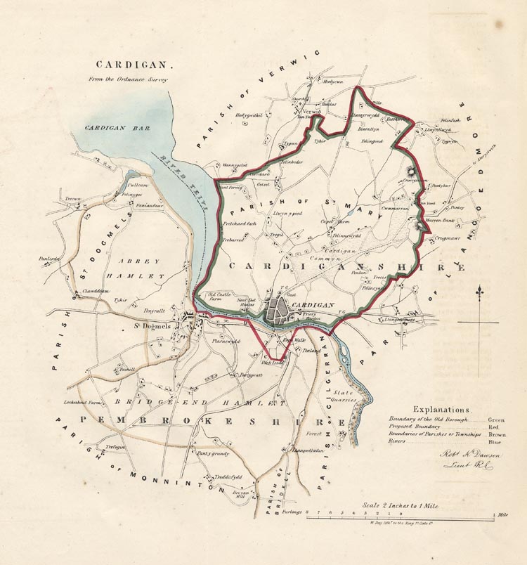 Cardigan. From the Ordnance Survey. | The Old Print Shop