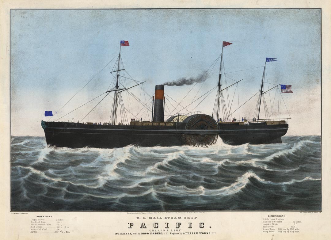 U. S. Mail Steam Ship Pacific. Collins Line. | The Old Print Shop