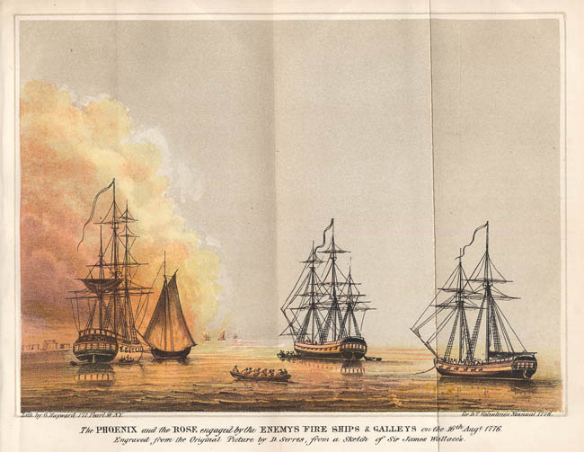 Phoenix and the Rose engaged by the Enemy's Fire Ships & Galley's on ...