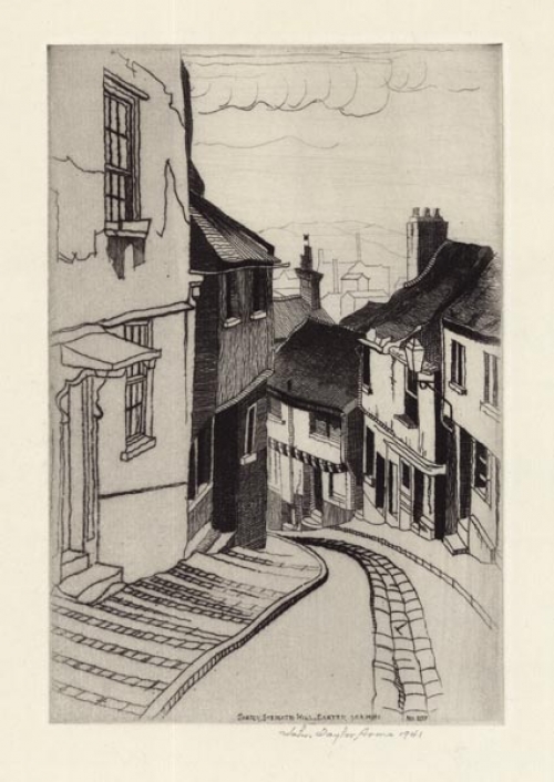Stepcote Hill, Exeter (Devon). (Sketch). | The Old Print Shop