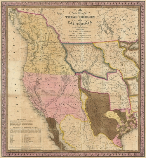 A New Map of Texas Oregon and California with the Regions adjoining ...