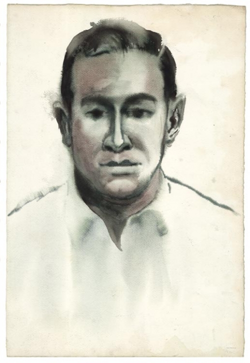 [Untitled.] Self-Portrait as a Young Man. Beachscape on Verso. | The ...