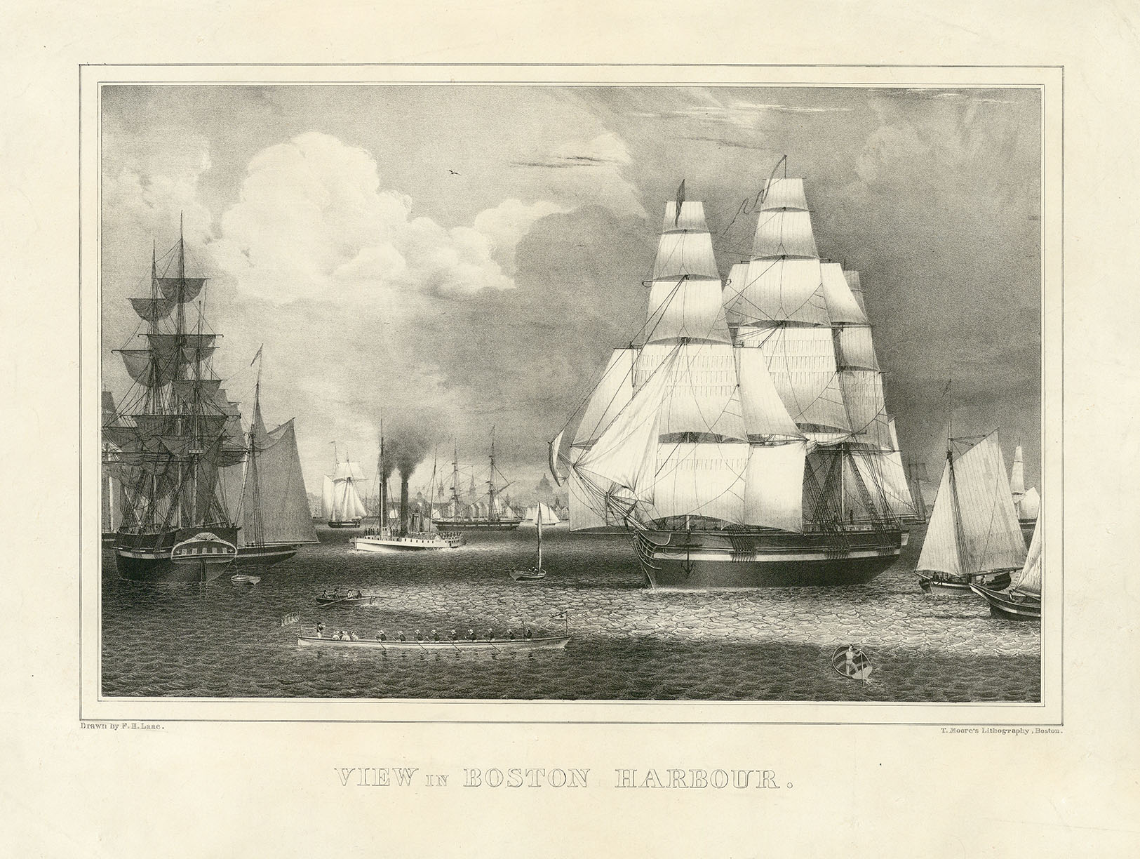View in Boston Harbour. | The Old Print Shop