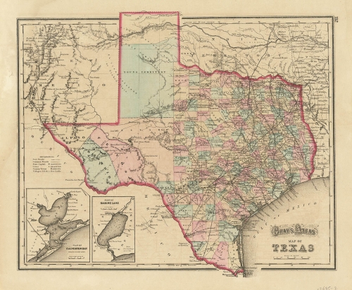 Gray's Atlas map of Texas. | The Old Print Shop