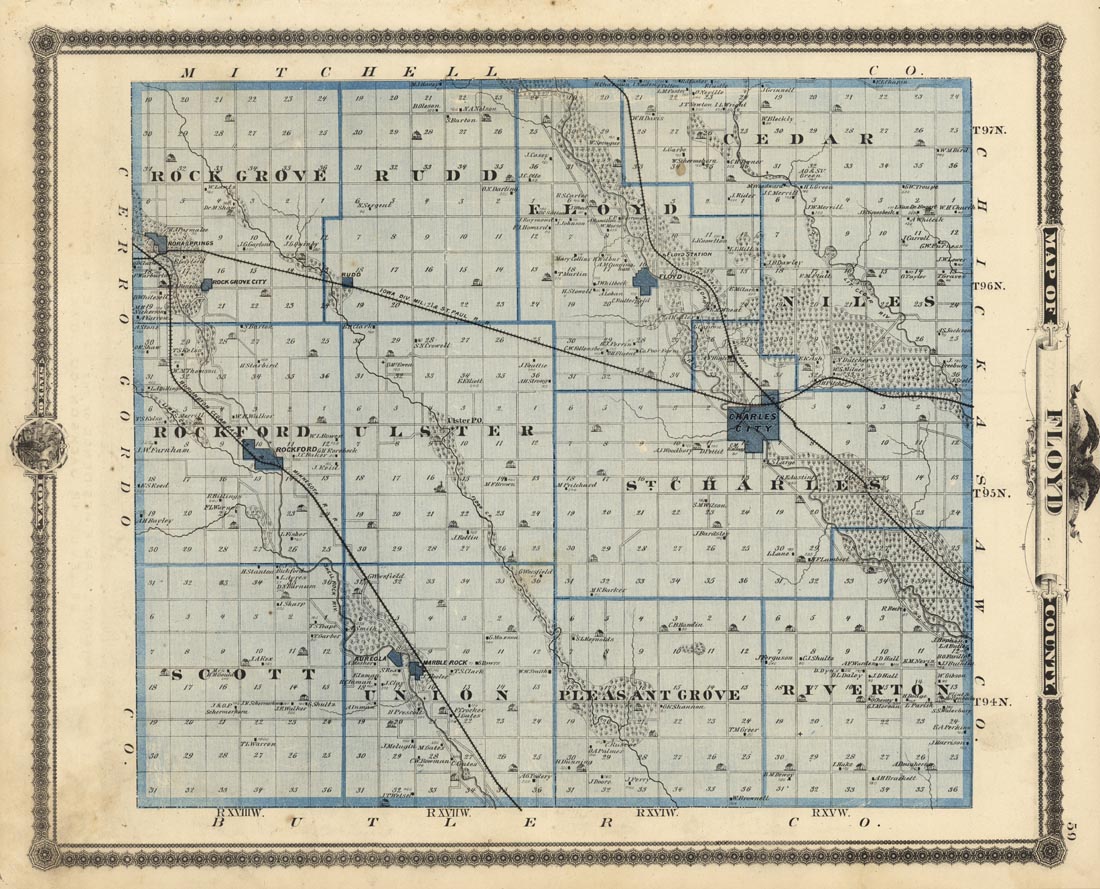 Map of Floyd County. (Iowa) | The Old Print Shop