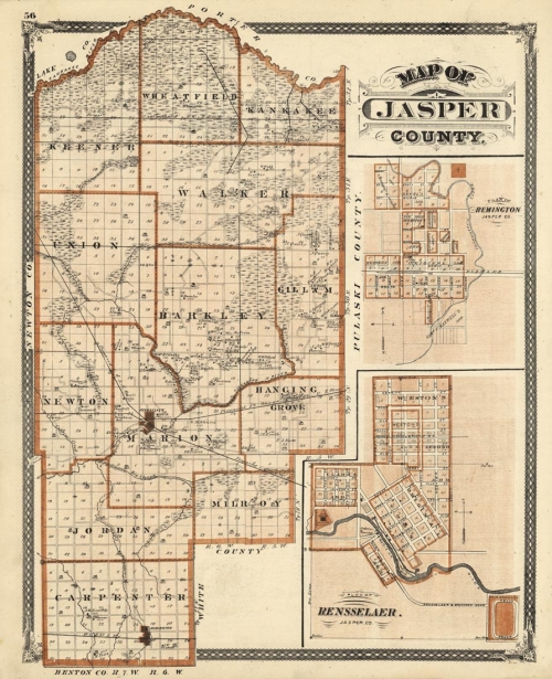Map of Jasper county. (Indiana) | The Old Print Shop