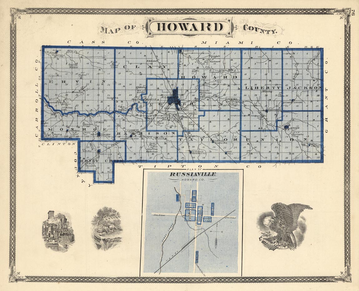 Map Of Howard County. (Indiana). | The Old Print Shop